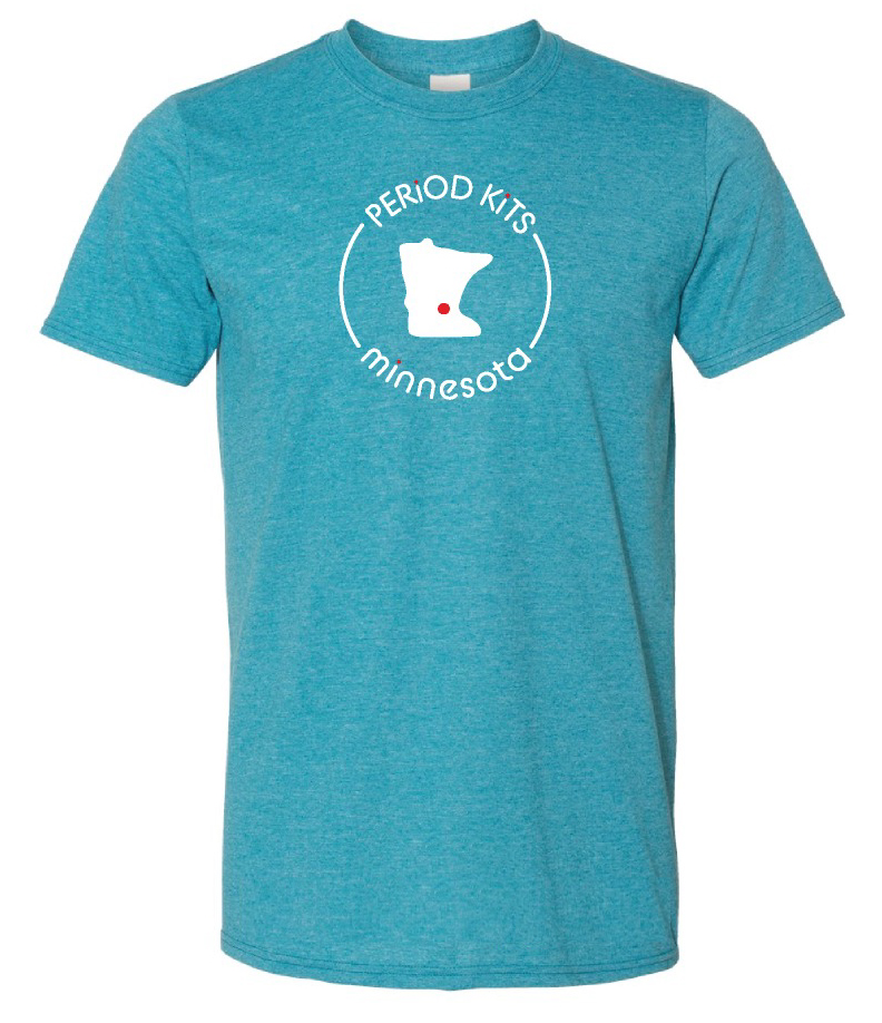 Let's End Period Poverty. Tee - Galapagos Blue - Period Kits MN
